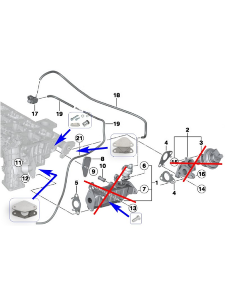 KIT suppression refroidisseur vanne EGR pour Mini 1.6 et 2.0 Moteur BMW N47N