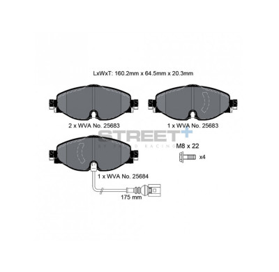 PAGID Street Plus FRONT Brake Pads for Cupra Formentor KM 1.4 1.5 2.0 ...
