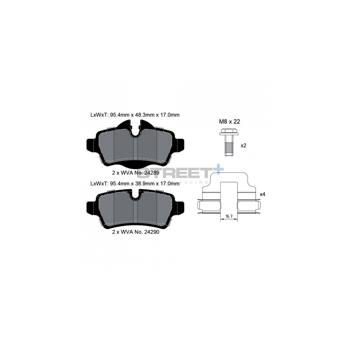 PAGID Street Plus REAR Brake Pads for MINI COOPER Clubvan Clubman SD SD ...