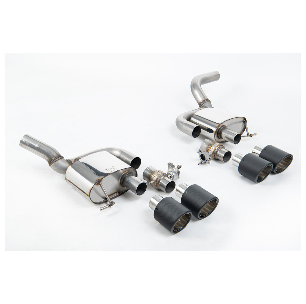 Complete 70mm MILLTEK exhaust system with pair of rear silencers for ...