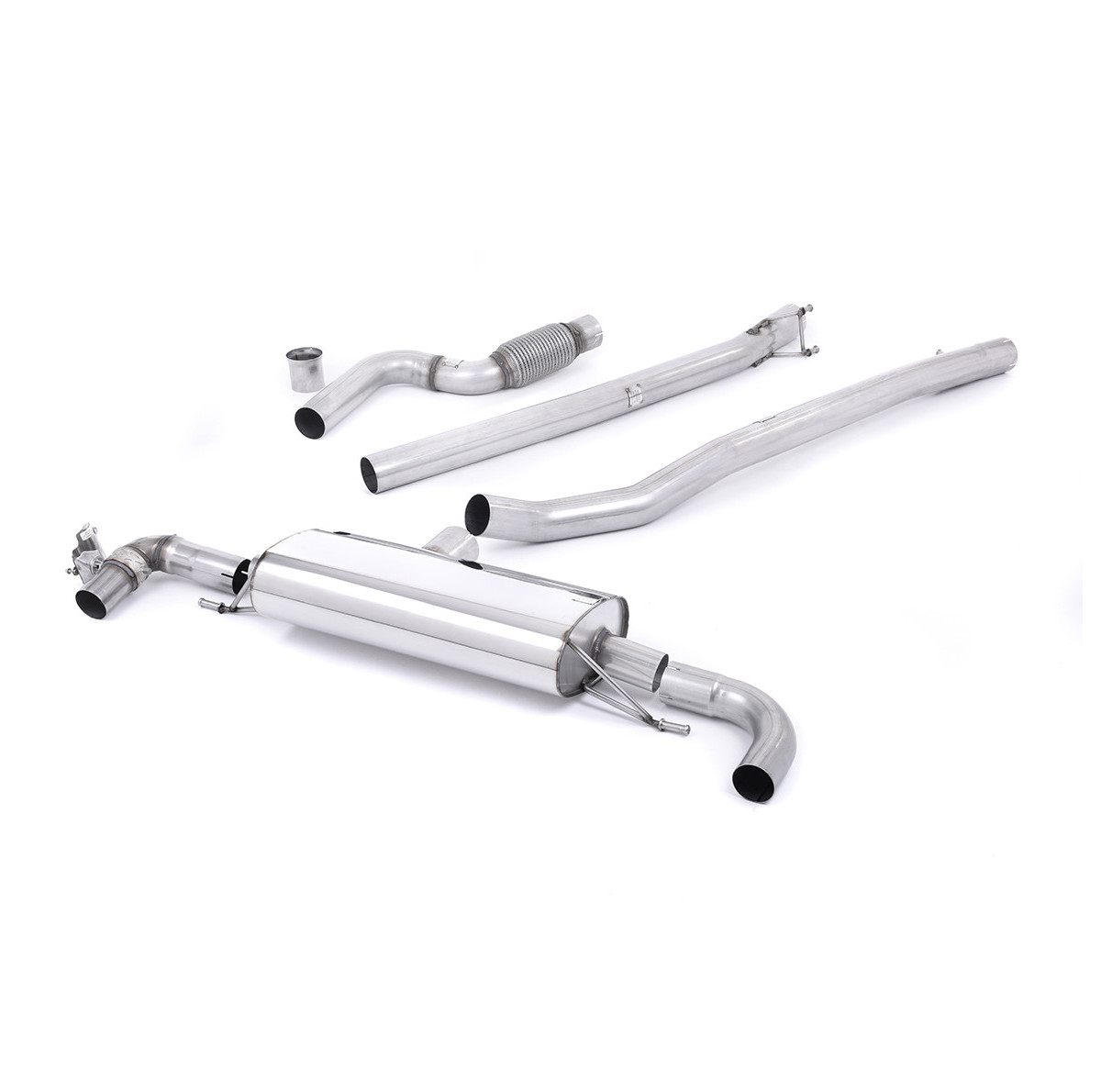 76.2mm MILLTEK exhaust system with or without primary silencer for MERCEDES A-Class W176 A45 AMG ...